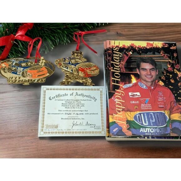 Nascar | Holiday | 2jeff Gordon Christmas Ornaments 5 Holiday Cards ...